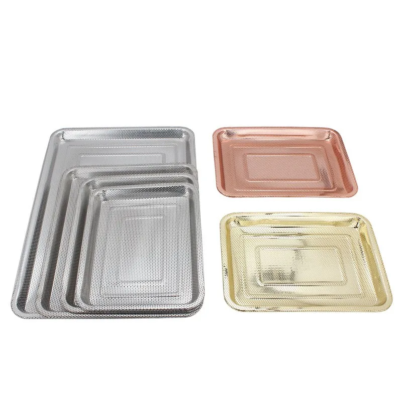 Stainless Steel Rectangular Tray Mesh Serving Tray Stainless Steel ...