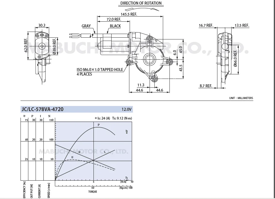 Dc Mabuchi Motor Jc/lc-578va For Power Window Lifter Electric Car - Buy ...
