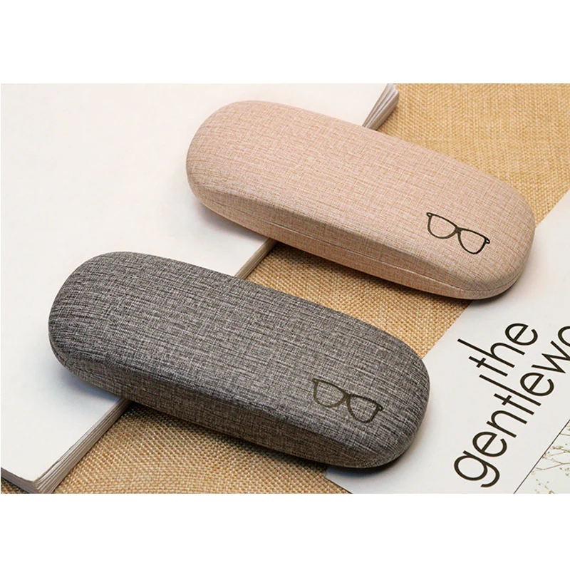 Hard Shell Glasses Case Linen Fabric Case For Eyeglasses And Sunglasses Hard Shell Glasses Case Linen Fabric Case For Eyeglasses And Sunglasses