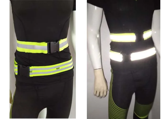 Safety Reflective Elastic Waist Belt For Running / Wristband For ...
