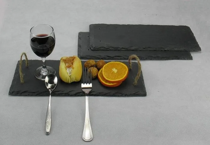 Black Slate Stone Plate For Food - Buy Slate Food Serving Plate,Black ...