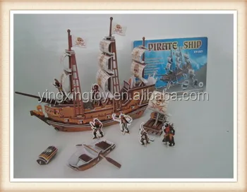Kids Funny Toys Big Super Pirate Ship 3d Puzzle Diy Toys - Buy 3d ...