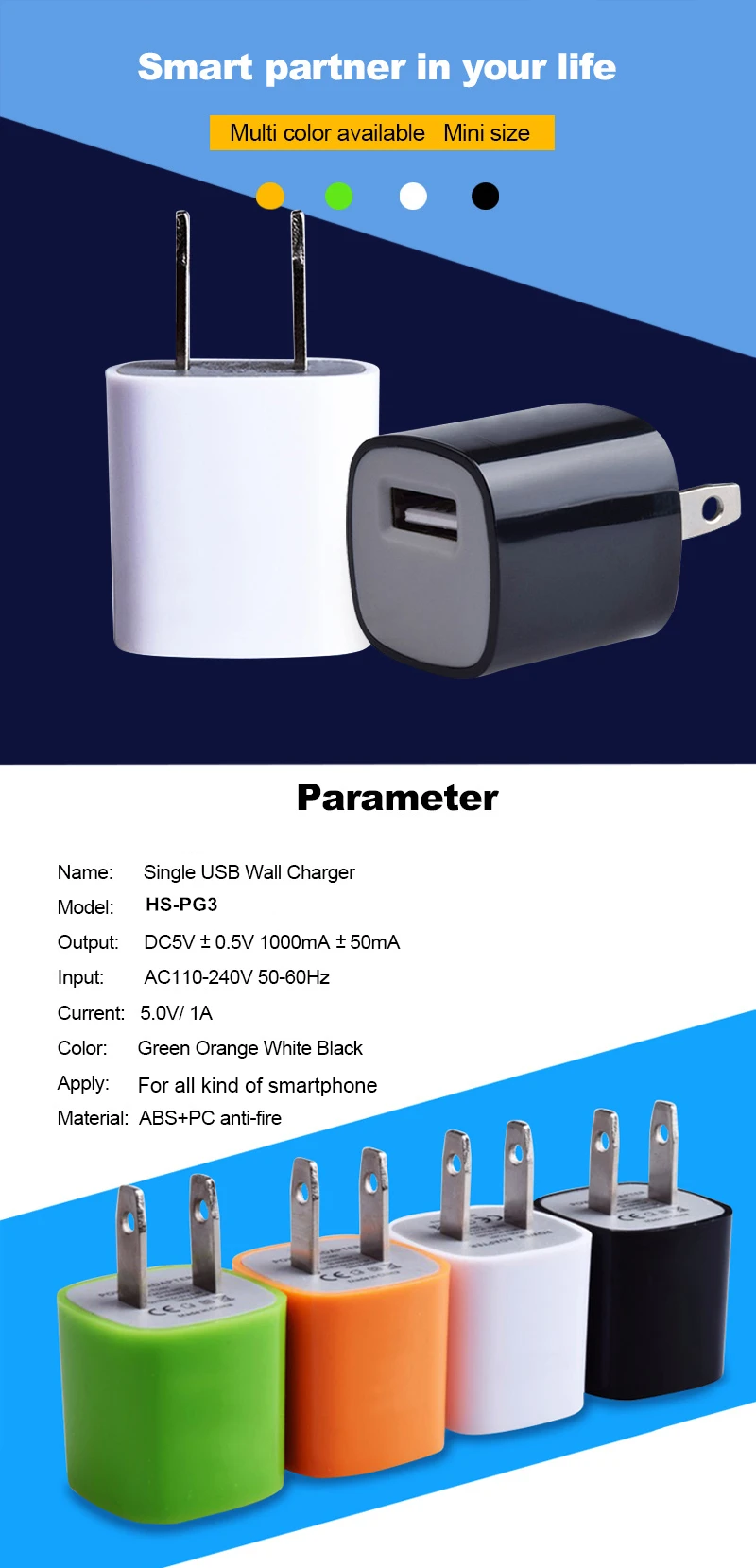 Portable Mobile Cheapest Mini Single Usb Smallest Wall Charger Travel ...