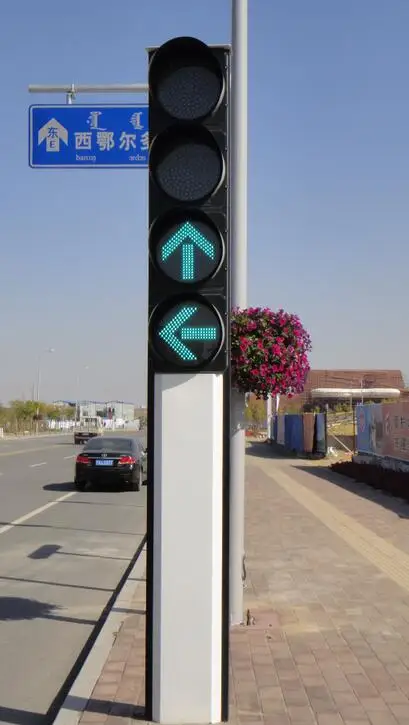 3 Meter Height Integrated Frame Pedestrian Pole With Traffic Light ...