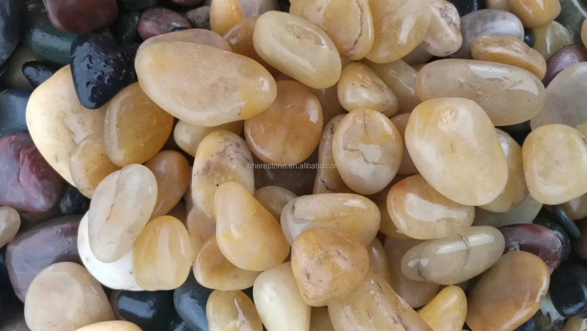 Rain Flower Stone Mixed Colors Garden Pebble Tile