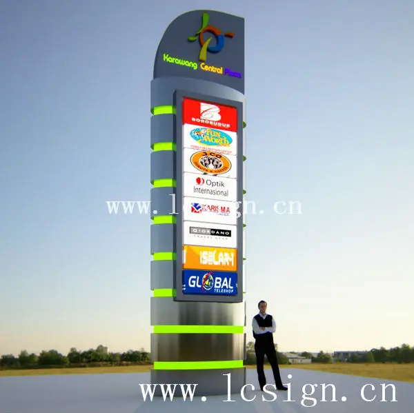 3d Outdoor Advertising Illuminated Pylon Sign - Buy Illuminated Pylon ...