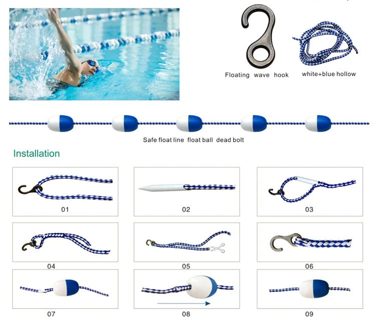 Safety Lane Rope Dividers Swimming Pool Floating Rope - Buy Floating ...