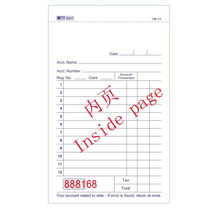 Good Offset Printing Black Copied Words Carbonless Paper Book For ...