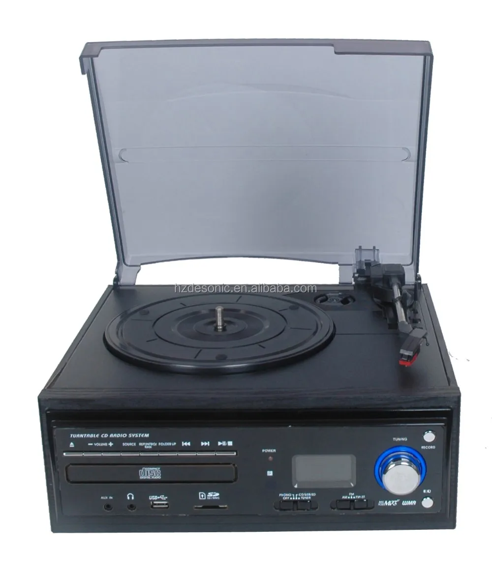 Classic Vintage Vinyl Records Player Multiple Cd Player With Built In ...