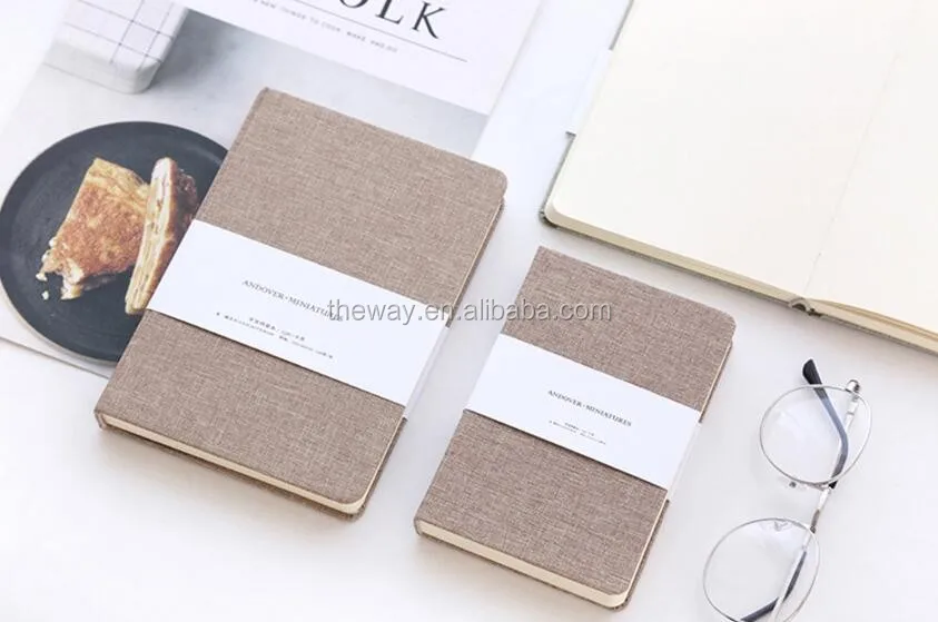 Cloth Linen Journal Notebook Hard Cover Diary With Blank And Lined ...