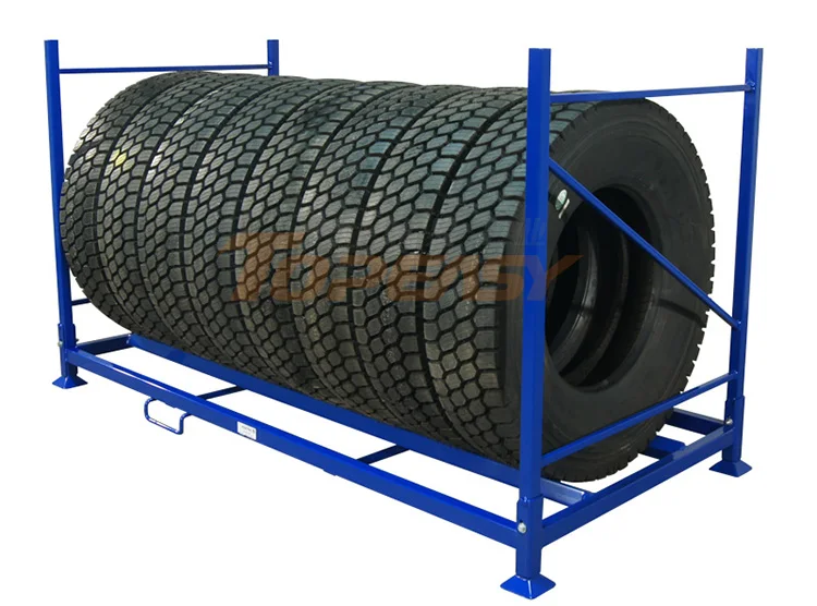Foldable And Stacking Mobile Tyre Display Stand Truck Stacking Tire ...