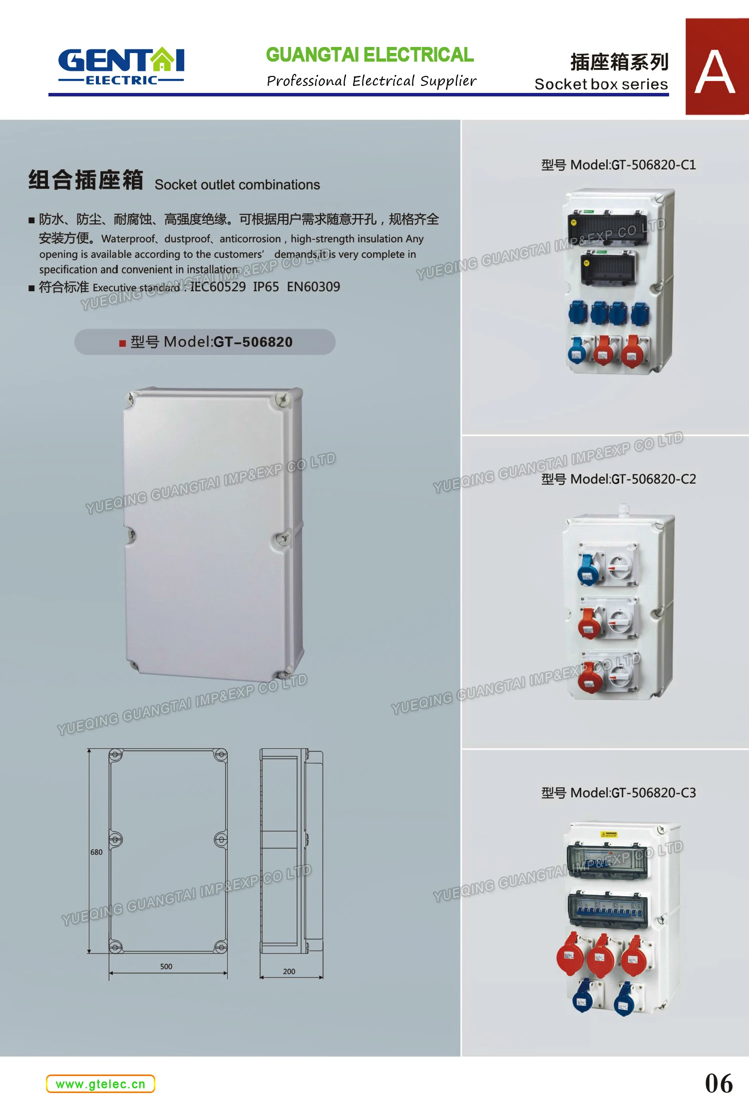 Elektrische Power Plug Socket Box Verdeelkast Met 16a 32a 64a ...
