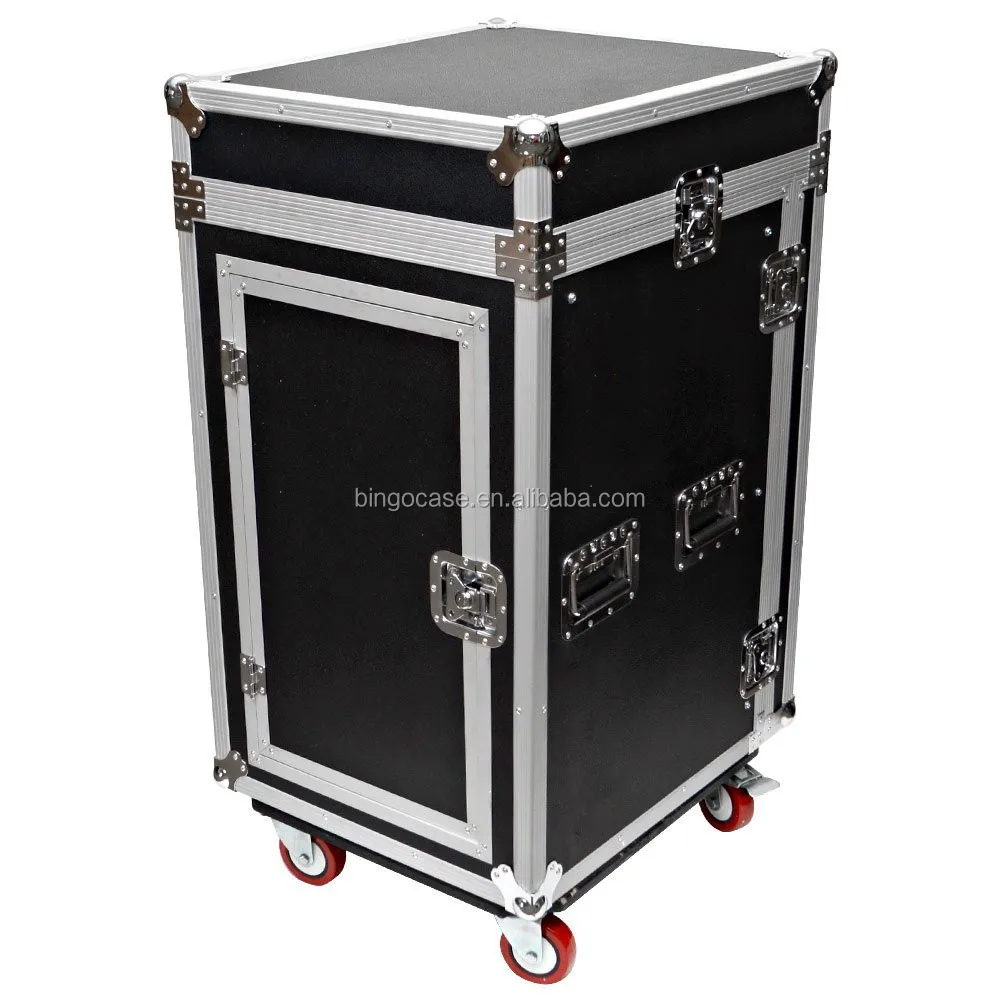 16 U Rack Case with 10 Space Slant Mixer Top and DJ Work Table
