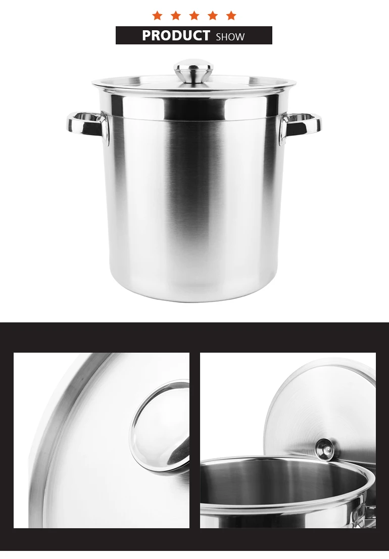 New Restaurant Kitchenware Silver Large Cooking Pots With Handle - Buy ...
