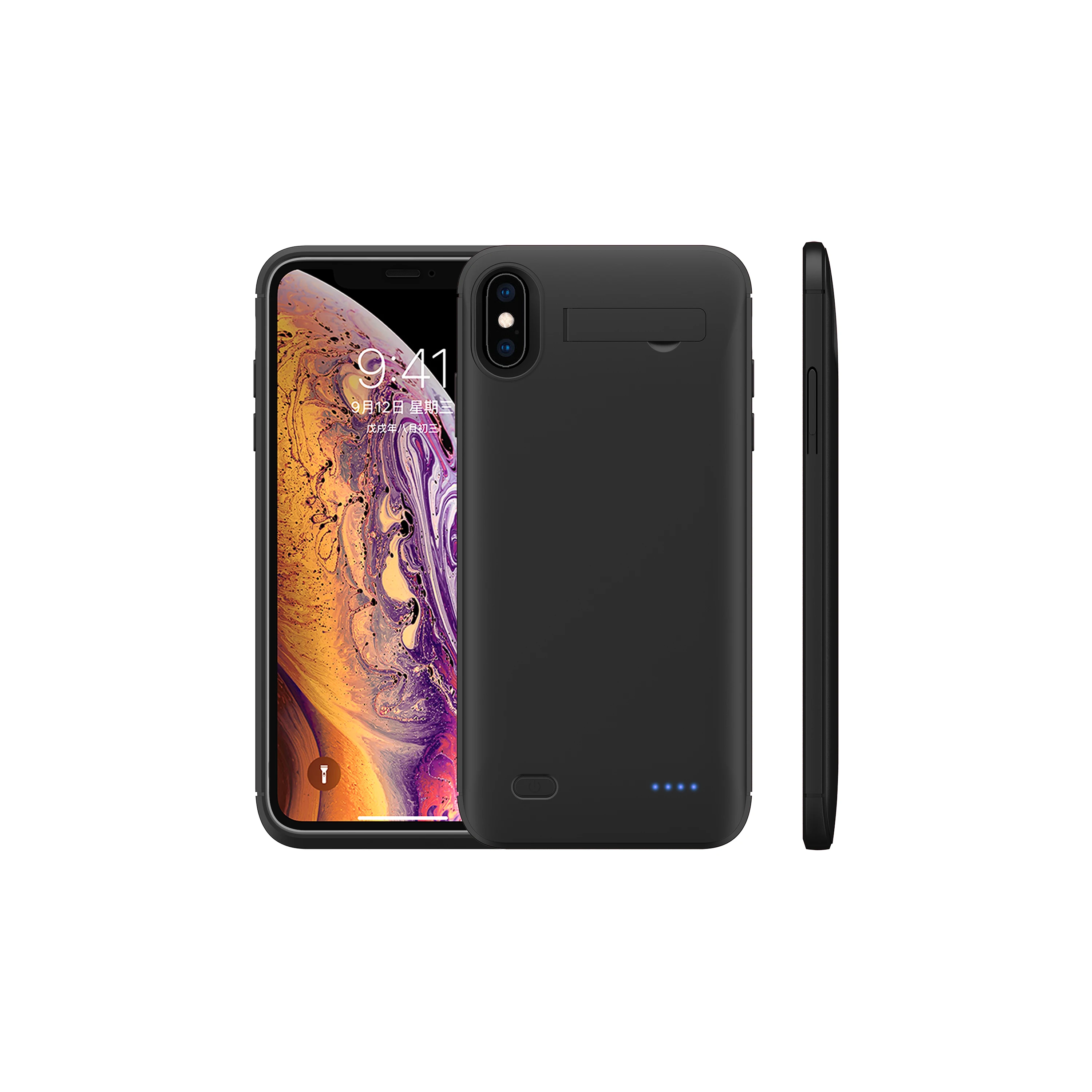 Slim Battery Case With Holder Wireless Cellphone Battery Charger Power ...