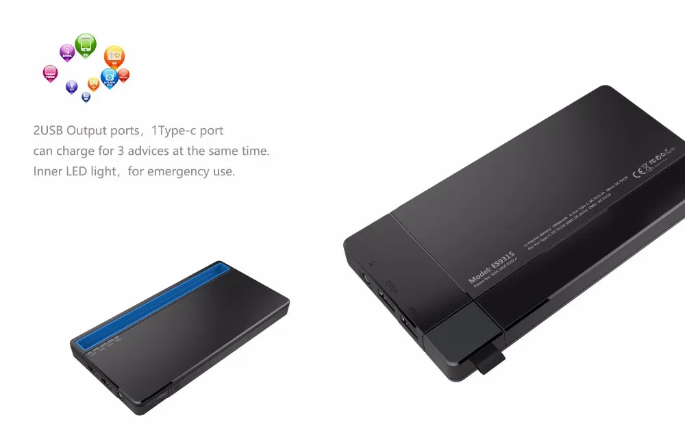 10000mah Portable Charger Power Bank - Universal & Waterproof