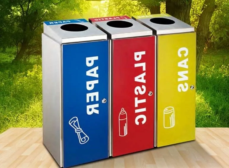 New Design 3 Compartments Big Capacity Shopping Mall Stainless Steel ...