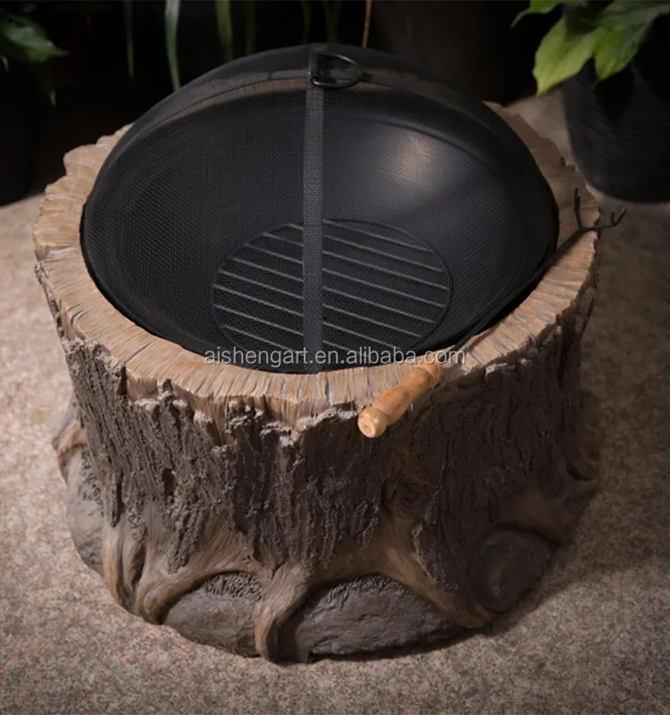 Outdoor Faux Tree Stump Fire Pit - Buy Garden Fire Pit,Fire Bowl ...