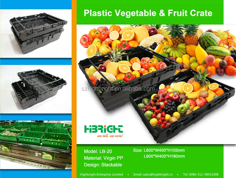 Harvest Crate Plastic Fruit Crate Vegetable Crate - Buy Vegetable Crate ...