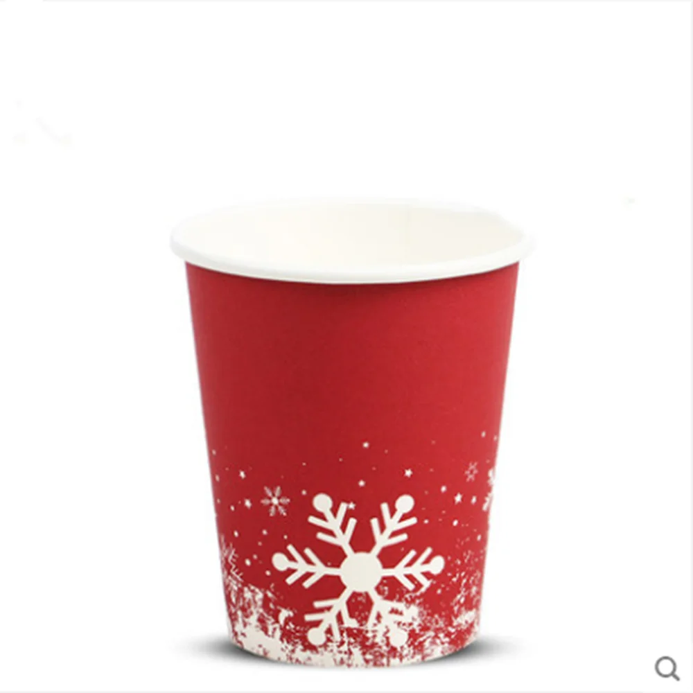 Disposable Thickening Scald Christmas Snowflake Paper Water Coffee Cup ...