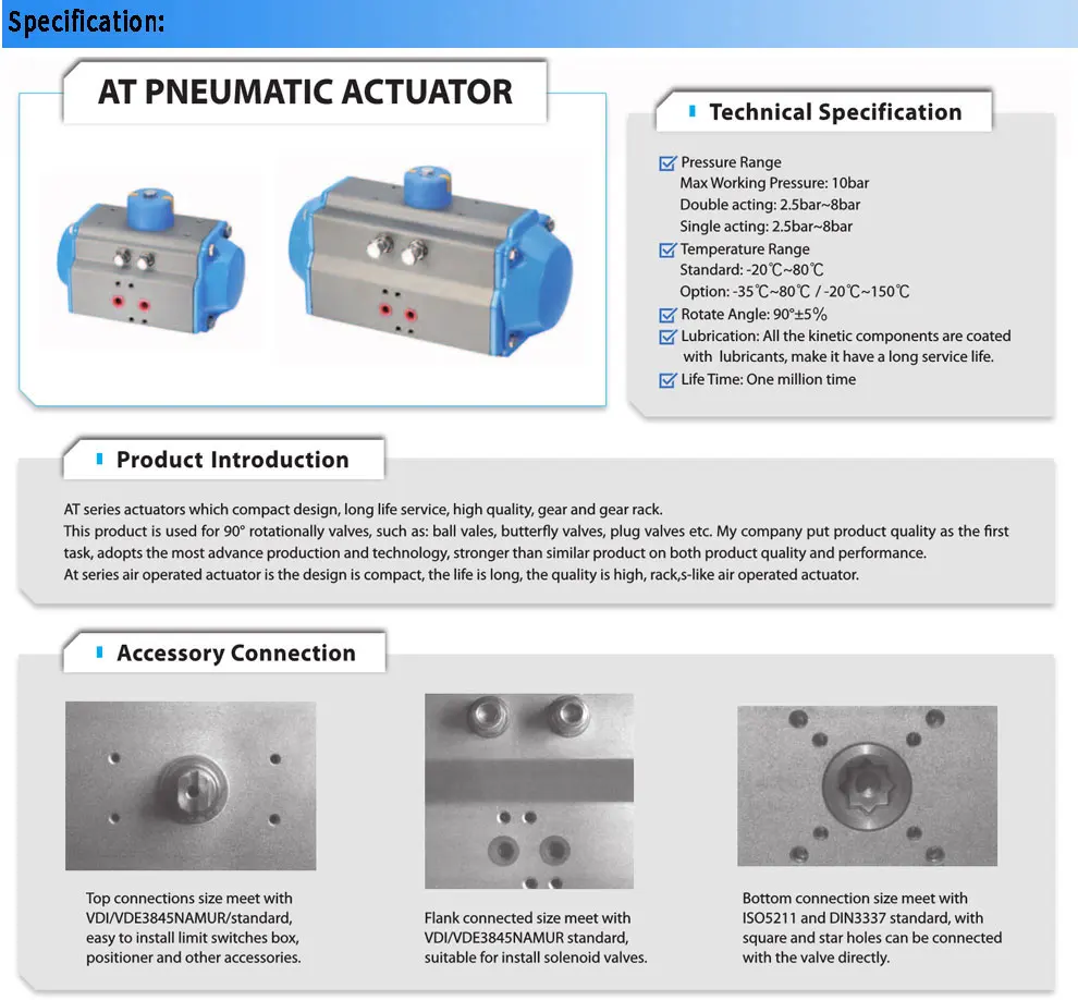 Pneumatic Rotork Valve Actuator Aluminum Body Double Acting,Klat-75d ...