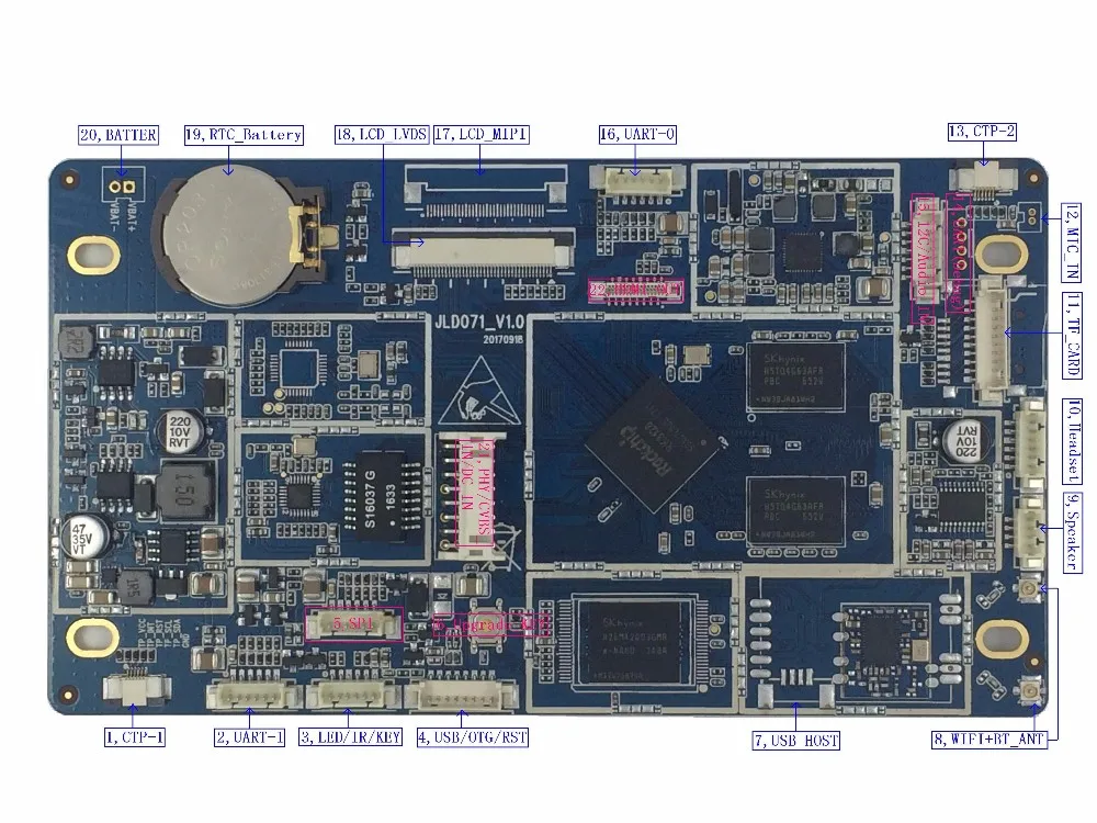 Rockchip CPU Solution RK3368 - Android Motherboard for Face Recognition