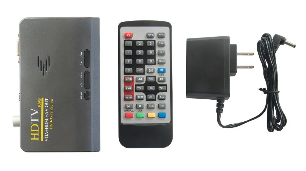 1920X1080 Digital DVB-T2 TV Tuner for LCD Monitor - HD Converter Box