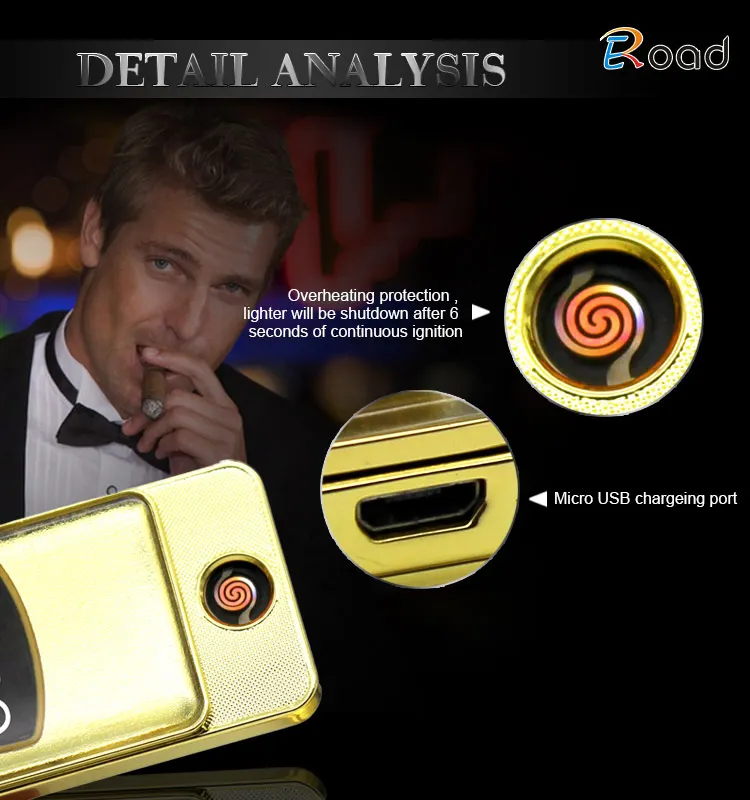 Eroad Nifty Windproof Flameless Rechargeable Electronic Slide USB ...