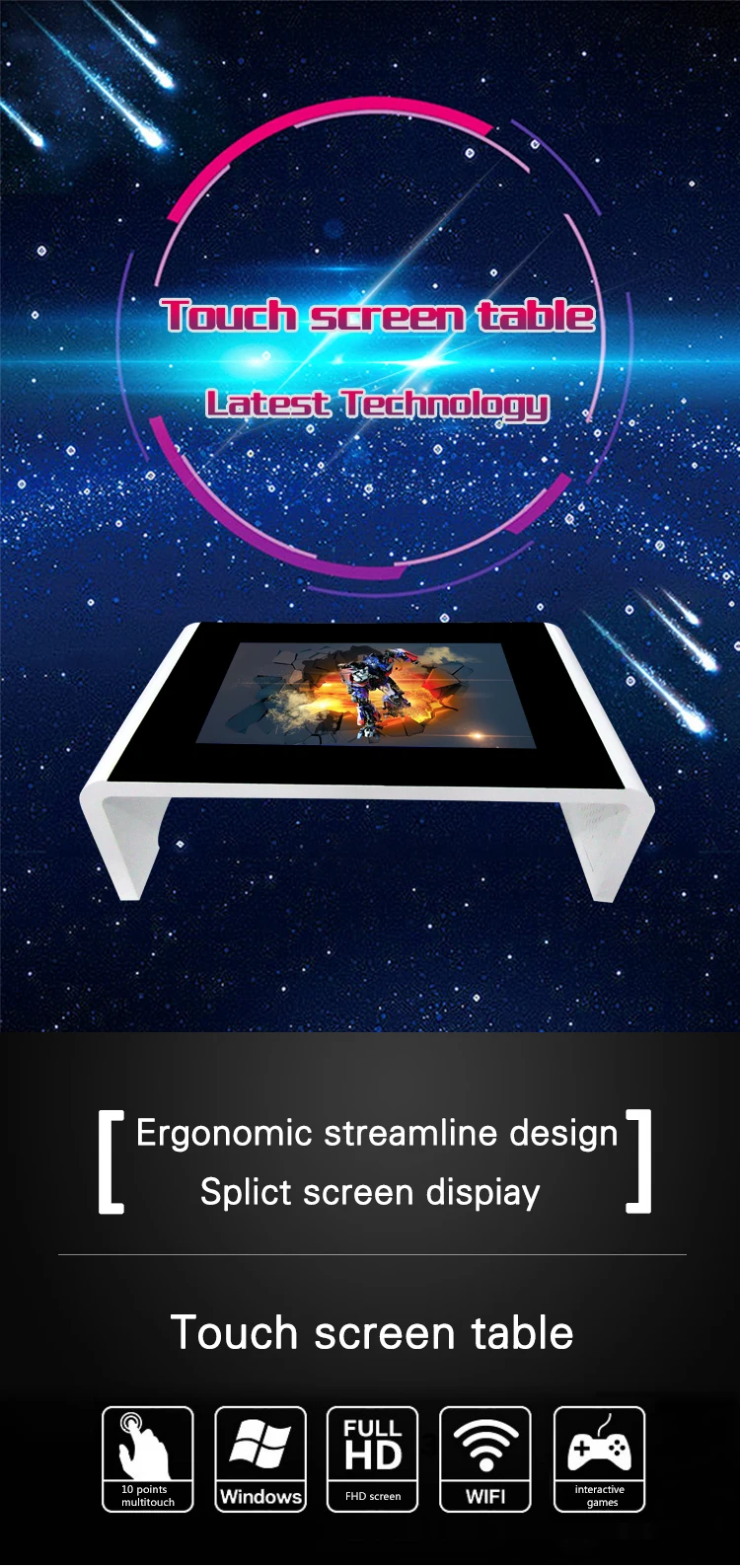 43inch Multitouch Interactive Table Screen for Coffee Bar