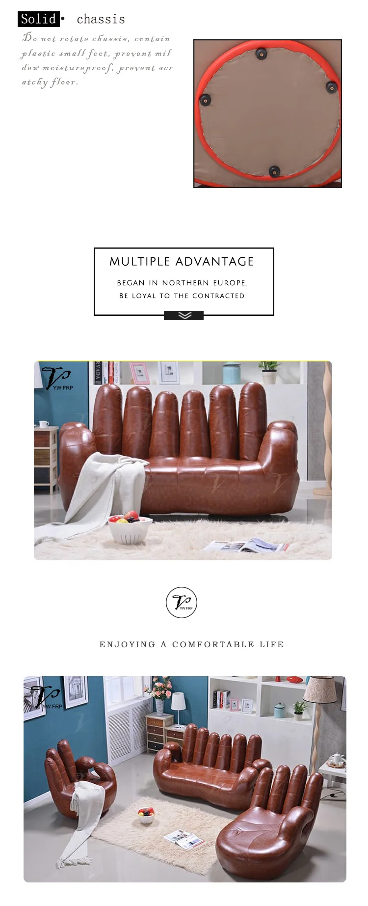 Comfortable Ten Fingers Hand Shape Sofa for Living Room