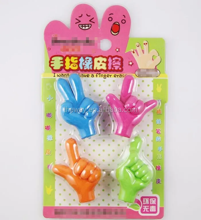 Cute Finger Gesture Pencil Top Eraser - Buy Rubber Pencil Erasers ...