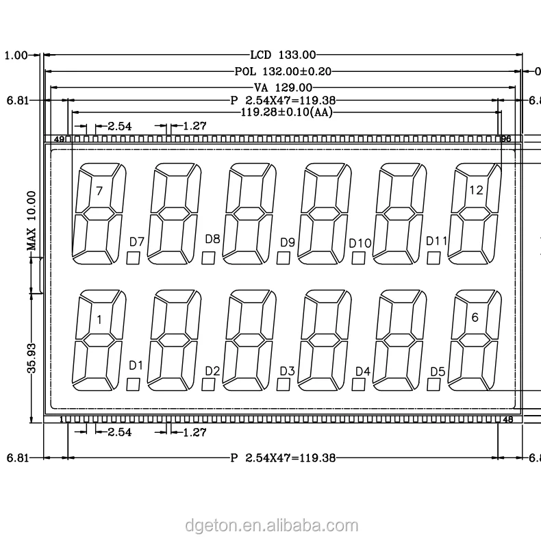 Pin Connector Custom Tn Type 20 Pin Lcd Display Buy Tn 20 Pin Lcd