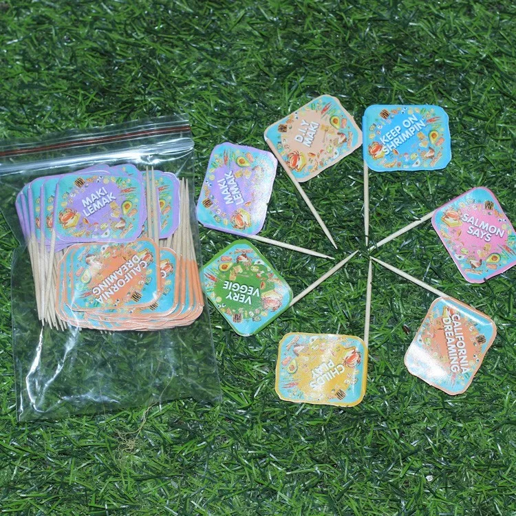 Custom Logo Printing Cocktail Toothpick Flag - Party Fun