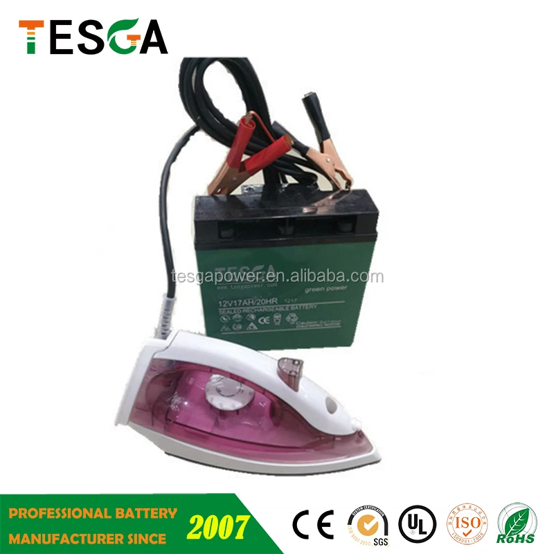 Solar Iron 12v Dc Iron Steam Iron 150W with Battery 12v20ah