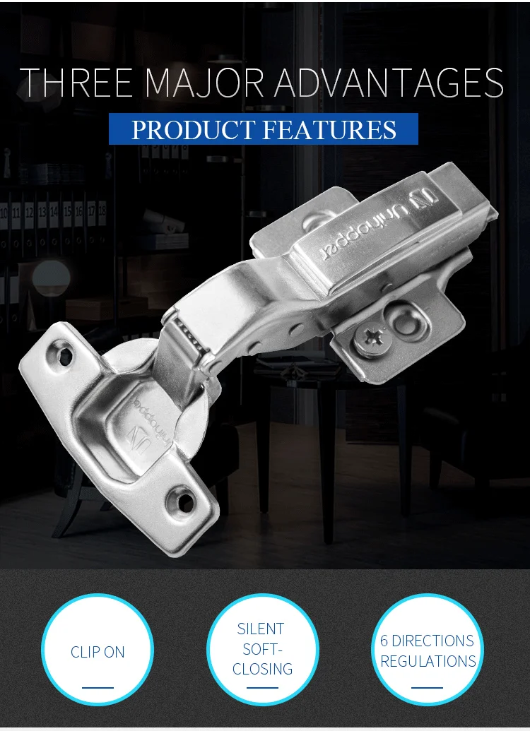 UNIHOPPER 30 Degree Soft Close Hydraulic Furniture Hinge