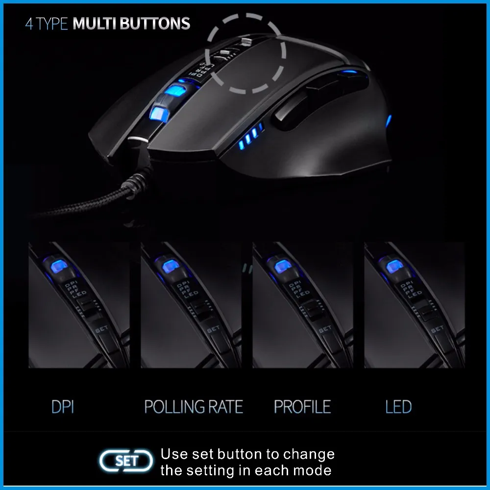 New Design Macro Programmable Computer 10d Optical Gaming Mouse For ...
