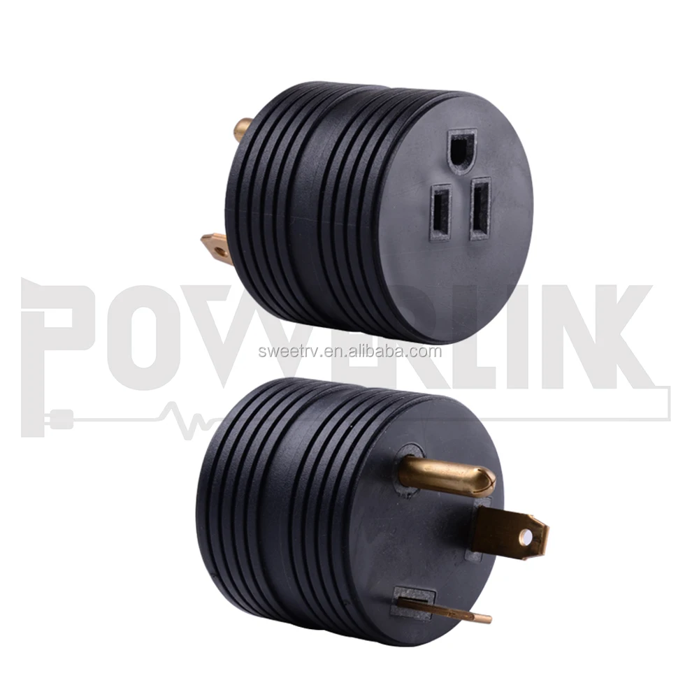 J004 30a 125v Male Plug Tt-30p To 15a 125v Female Connector 5-15r Round ...