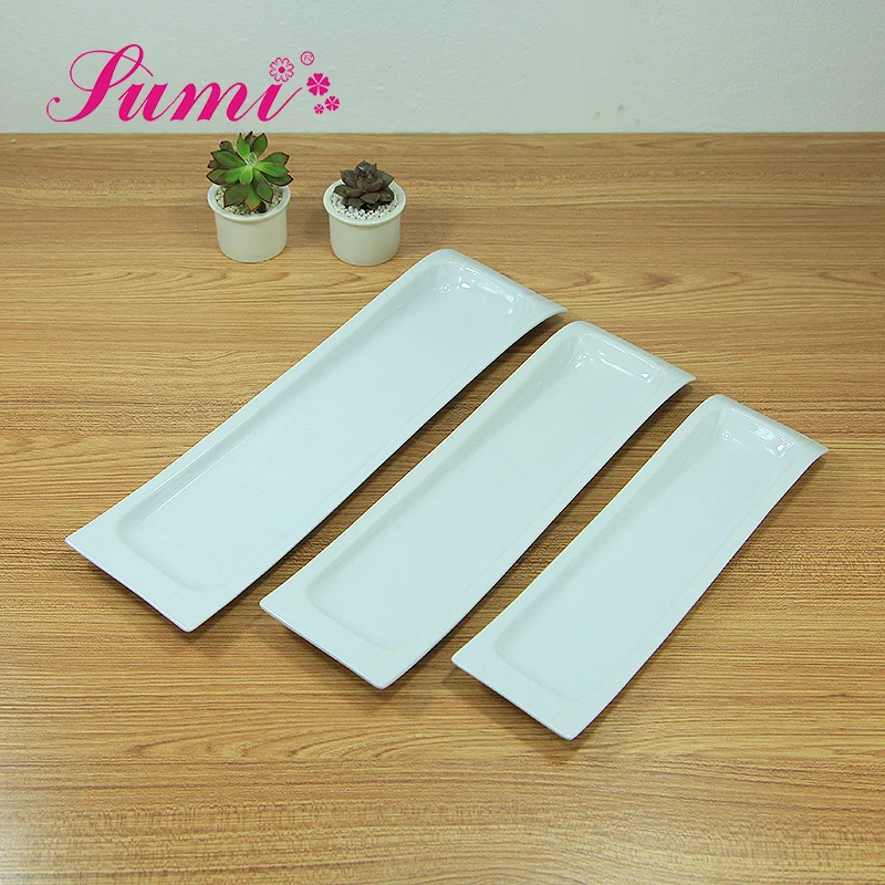 MOQ 200 High Grade White Ceramic Long Rectangular Plate Use for ...