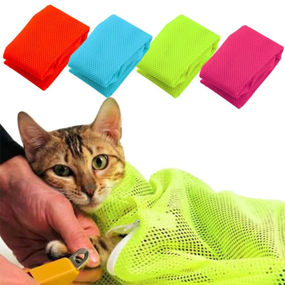 2016 NEW Nylon Mesh Pet Cat Grooming Restraint Bag for Bath Nails ...