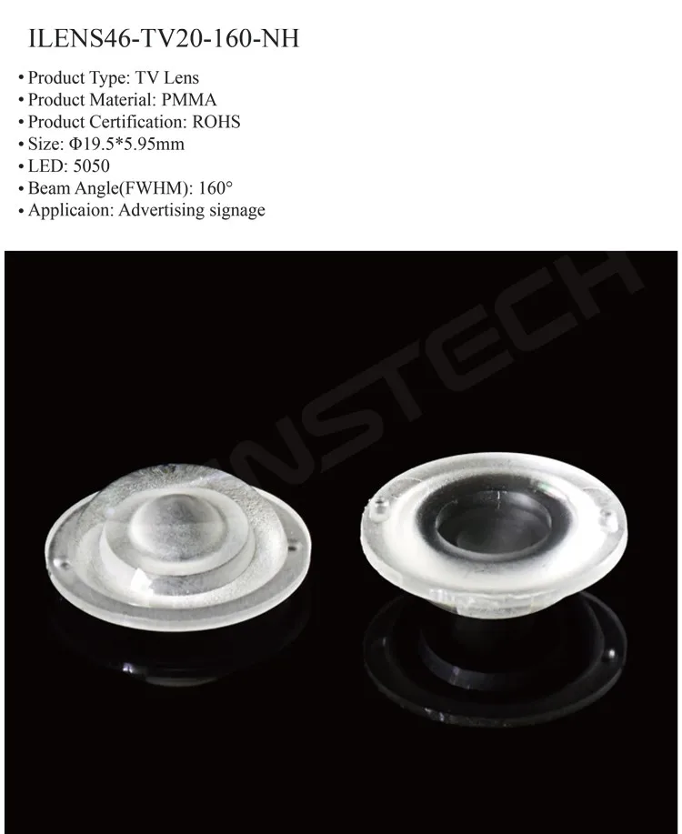 160 Degree Diffuser LED Optical Lens for TV Backlight