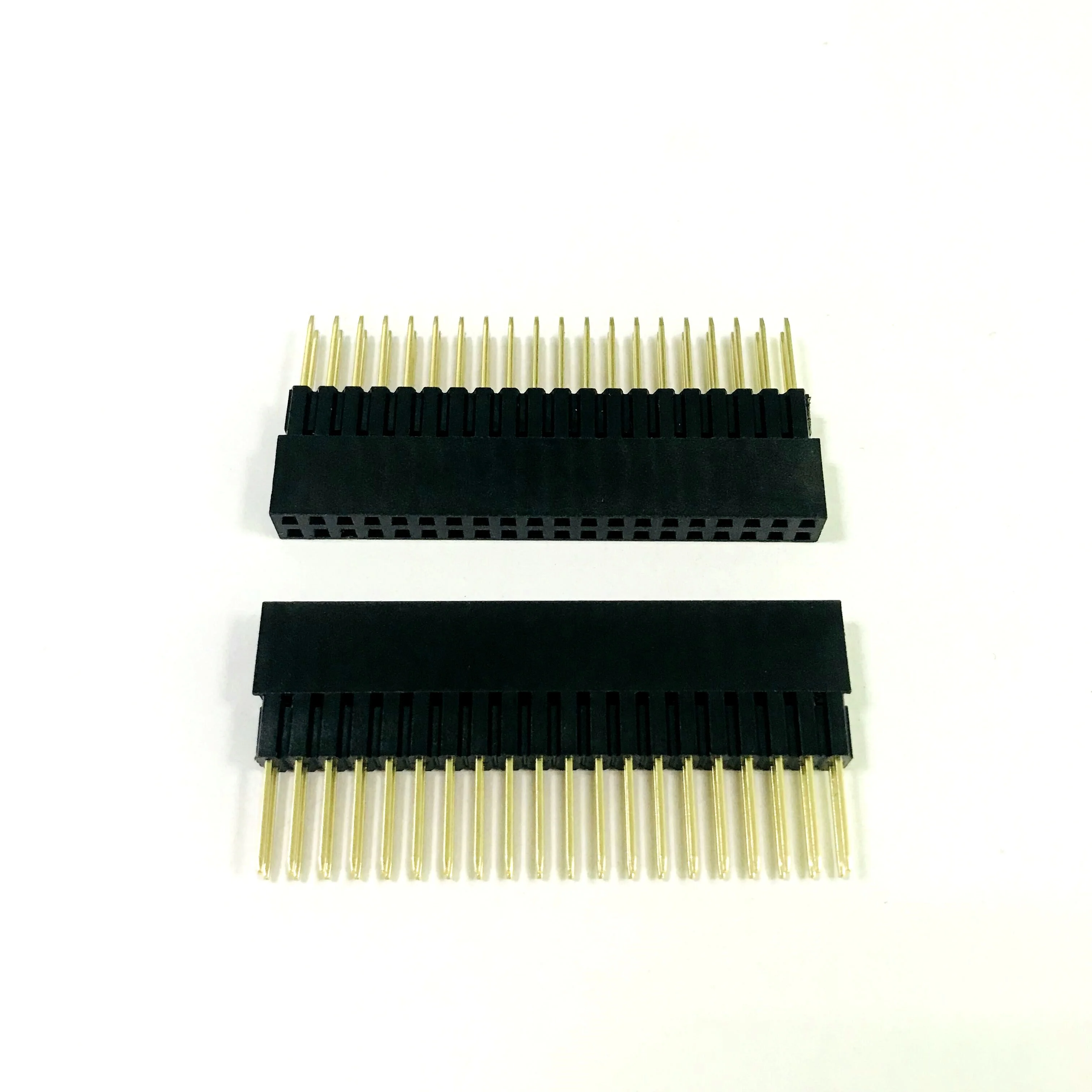 Pitch 2.54mm Female Header Connector Double Row Stacking Plastic Dip ...