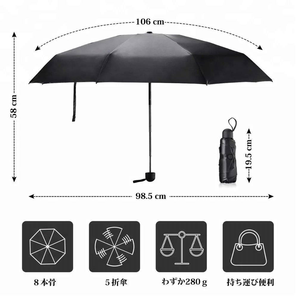 High Quality 21 Inch 5 Folding Small Compact Umbrella With Mini Size ...