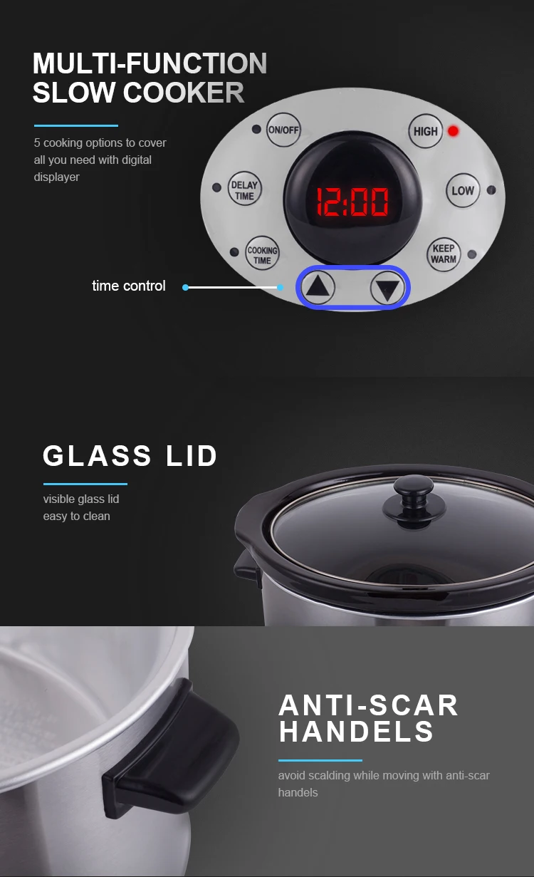 Housing Crock Pot 6 5l Select Series Stainless Steel Digital Countdown