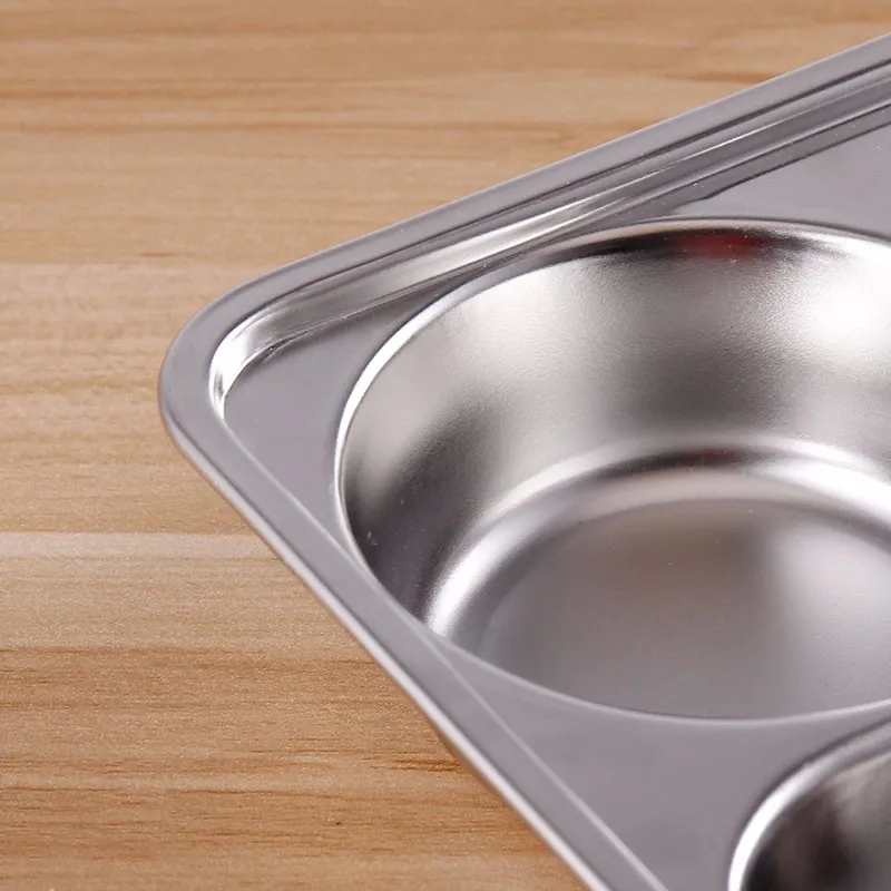 5 Compartment Tray Hospital Food Tray Stainless Steel Lunch Box With ...