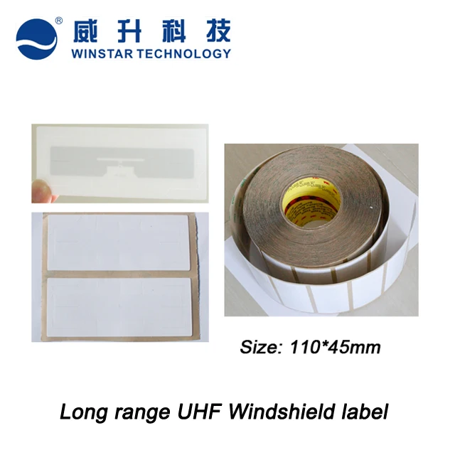 Long Range Access Control UHF RFID Windshield Label for Parking Lots