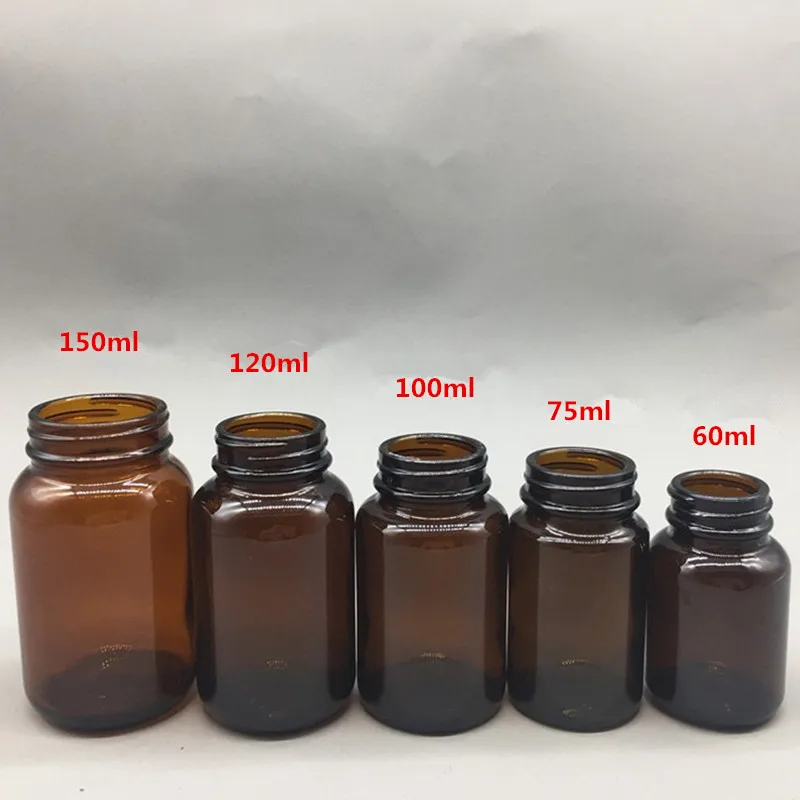 60ml 75ml 100ml 120ml 150ml Wide-mouth Pharmaceutical Amber Glass ...