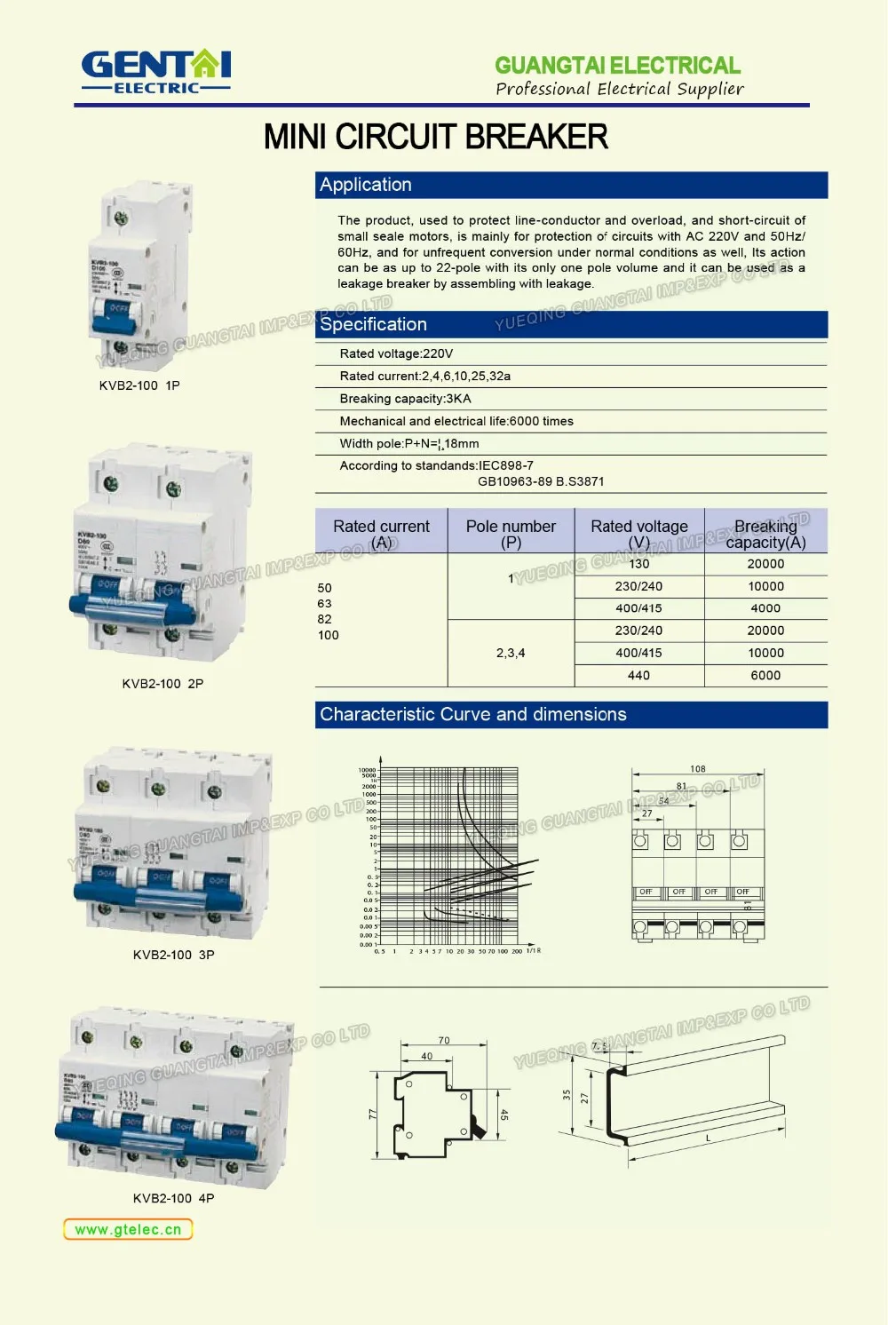 2p 20a C Type 240v/415v C45 Mini Circuit Breaker/mcb 2p/electrical Mccb ...