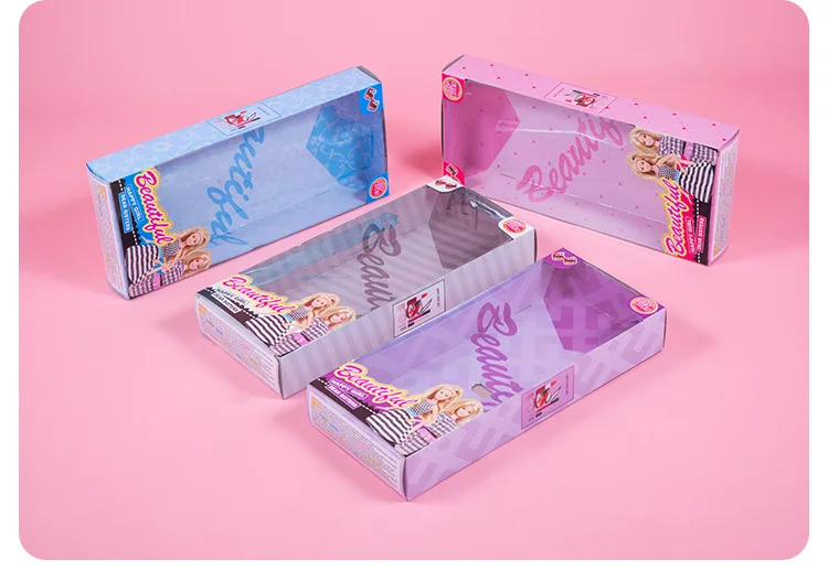 Girl's Toy Packaging Carton Doll Gift Paper Box With Pvc Window - Buy ...