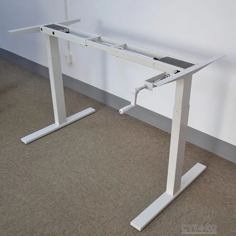 Manual Crank Stand Hand Control Desk Up Steel System Ergonomic Standing ...