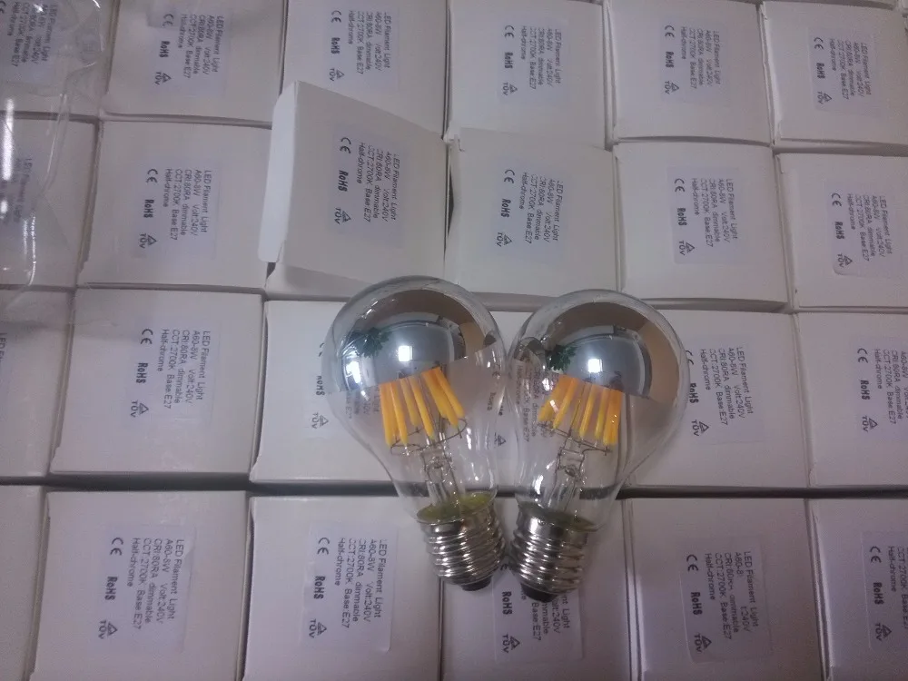 Crown Half-chrome A60/a19 E27 8w Silver Mirror / Top Reflector Dimmable ...